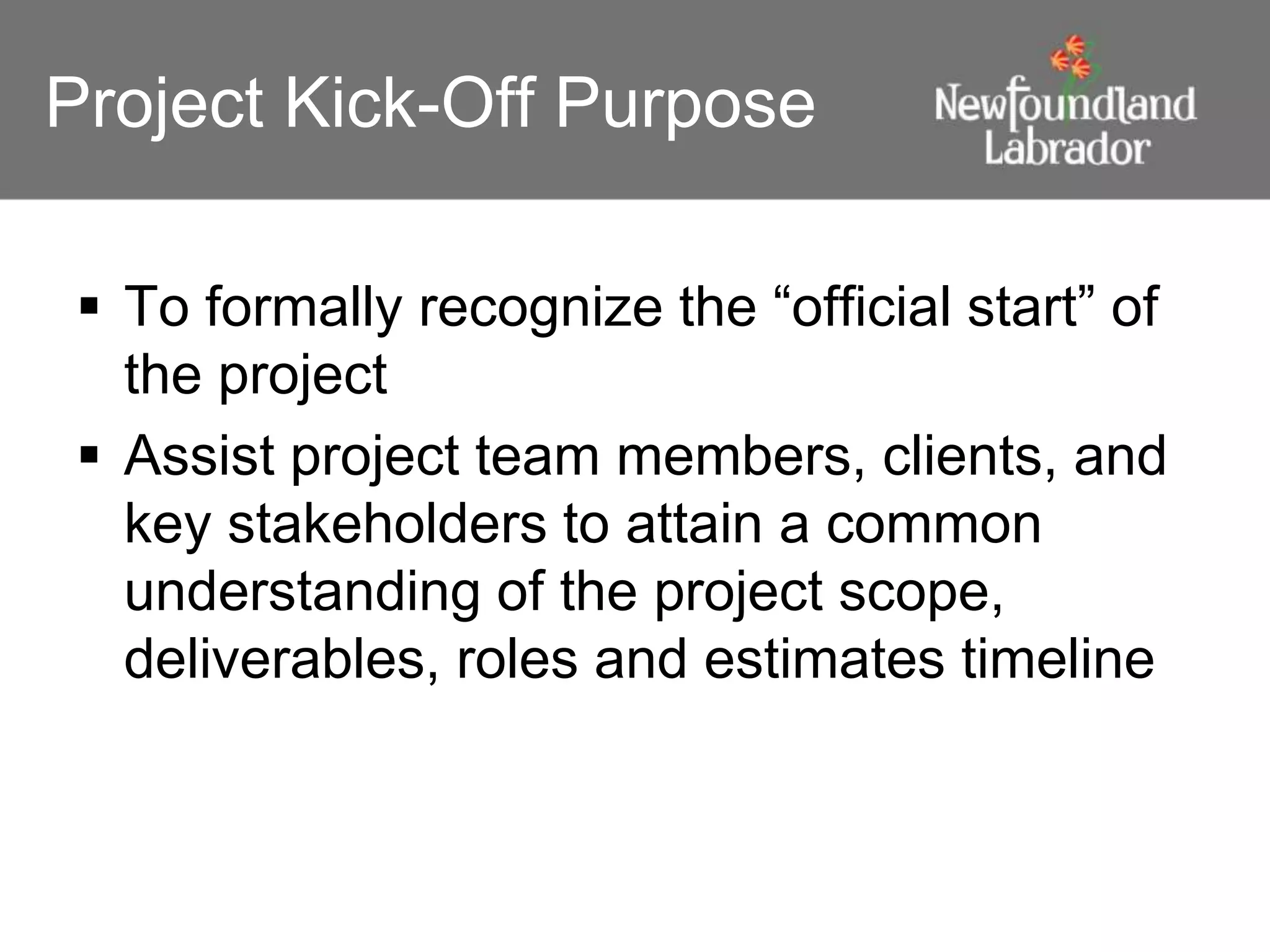 projec kickoff presentation template | PPTX