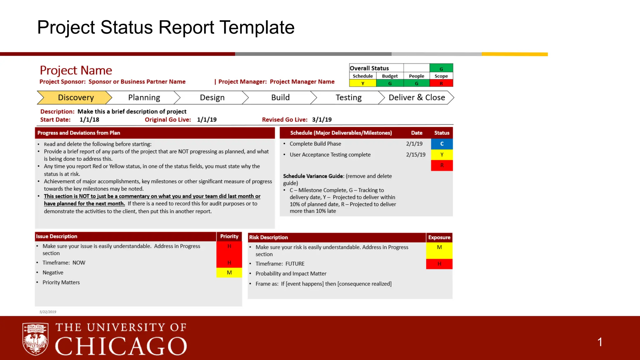 PMO Monthly Status-Report Template for Project manager | PPTX
