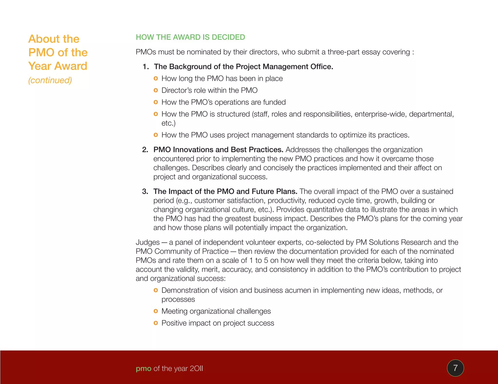 PMO of the Year Award 2011 eBook | PDF