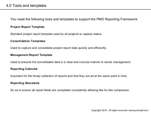 PMO Reporting Framework PMO Reporting Framework