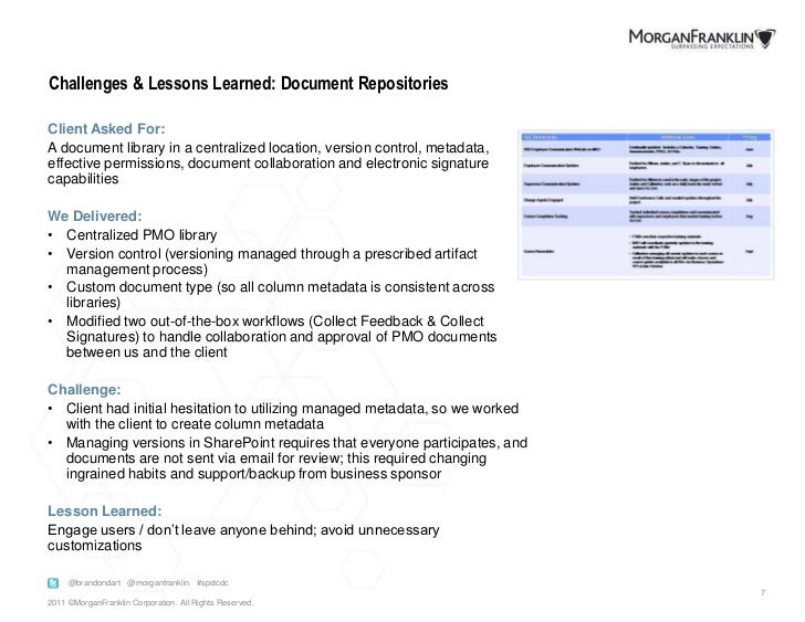 Lessons Learned From Using Sharepoint For Program Management Plannin…