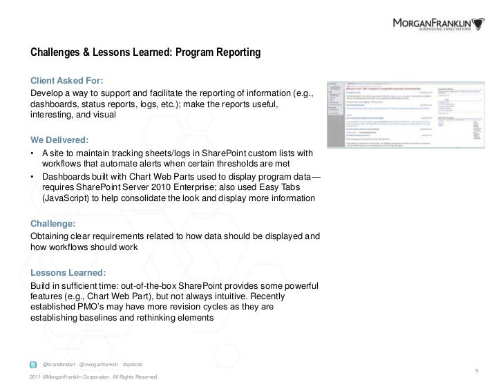 Lessons Learned From Using Sharepoint For Program Management Plannin…