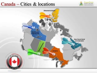 Stunning Map Of Canada For Presentation | PPTX