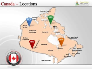 Stunning Map Of Canada For Presentation | PPT