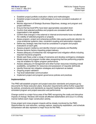 PMO and Tollgate Process | PDF