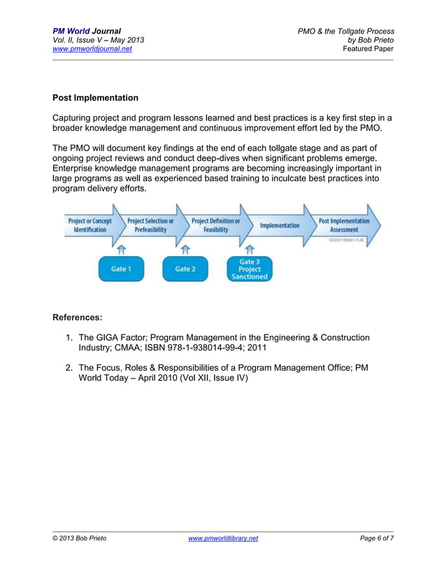 PMO and Tollgate Process | PDF
