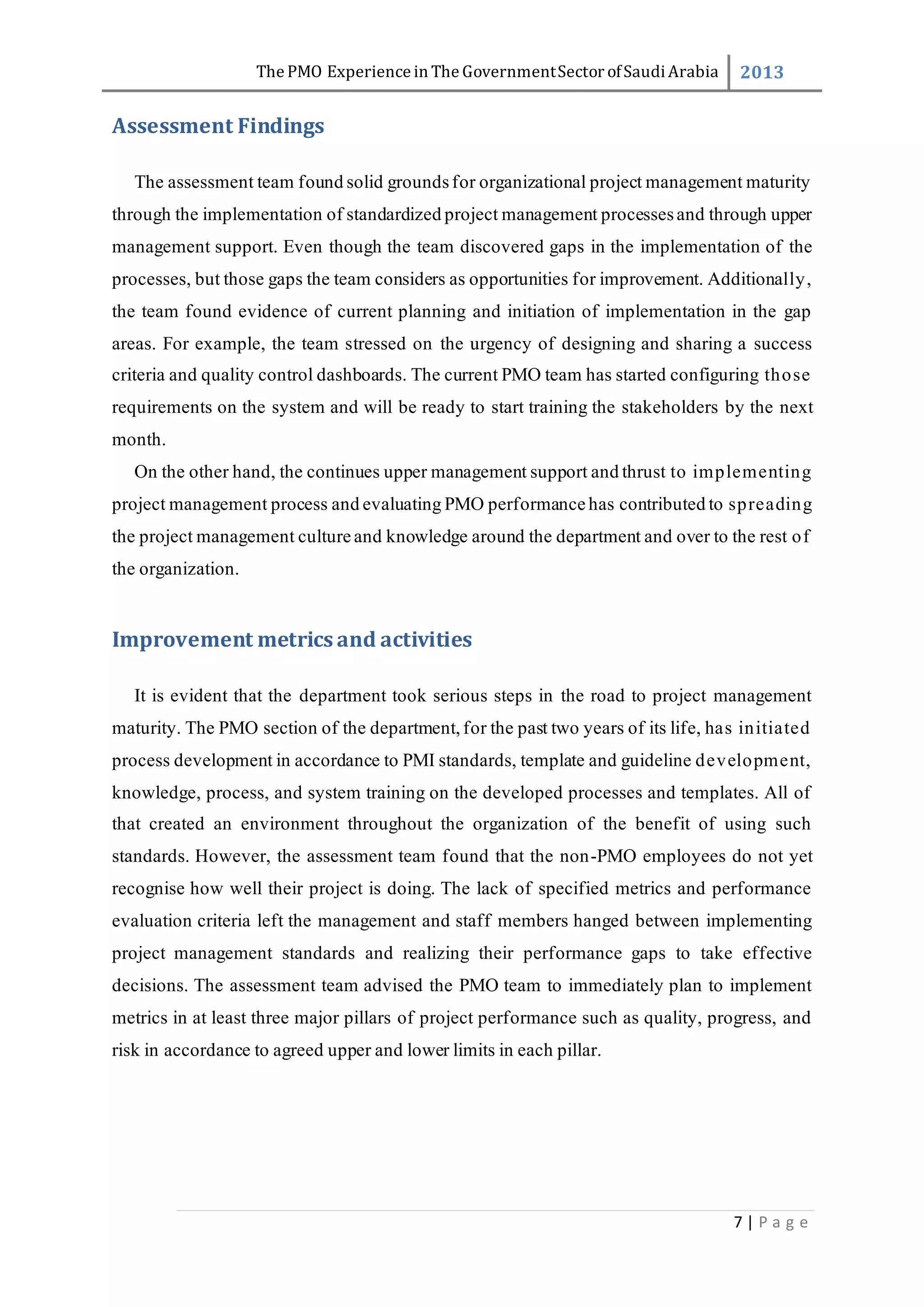PMO assessment using OPM3 model | PDF