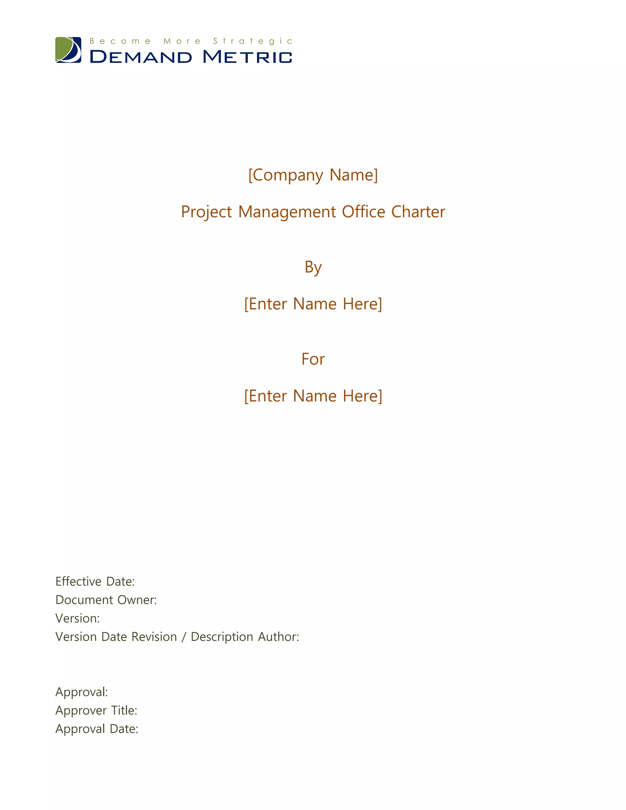 PMO Charter Template | PDF