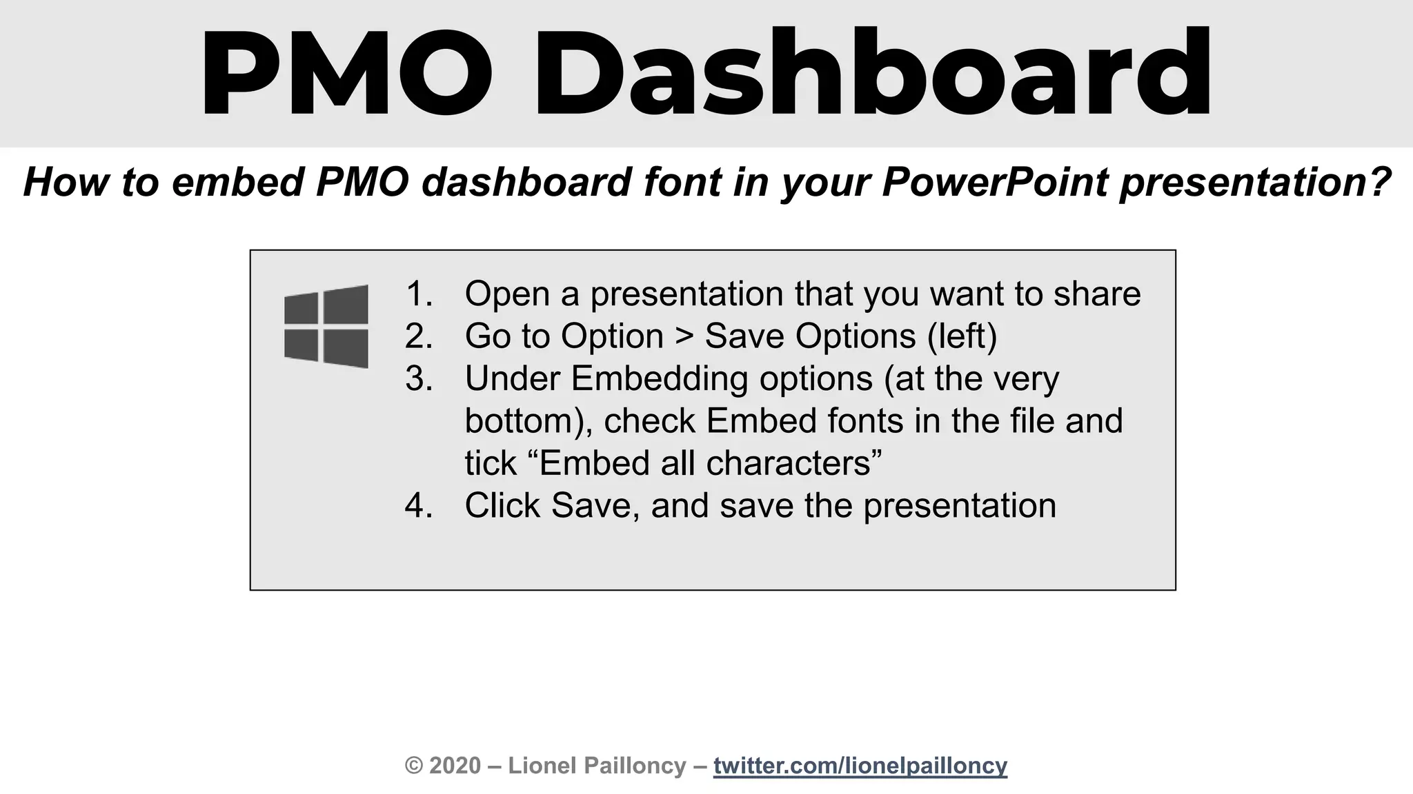 PMO Dashboard: Cheat Sheet | PPTX