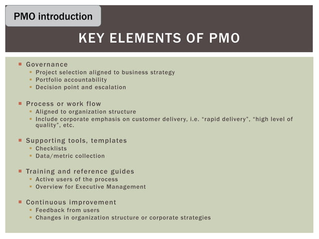 Real example of PMO deployment | PPTX | Business Administration | Business