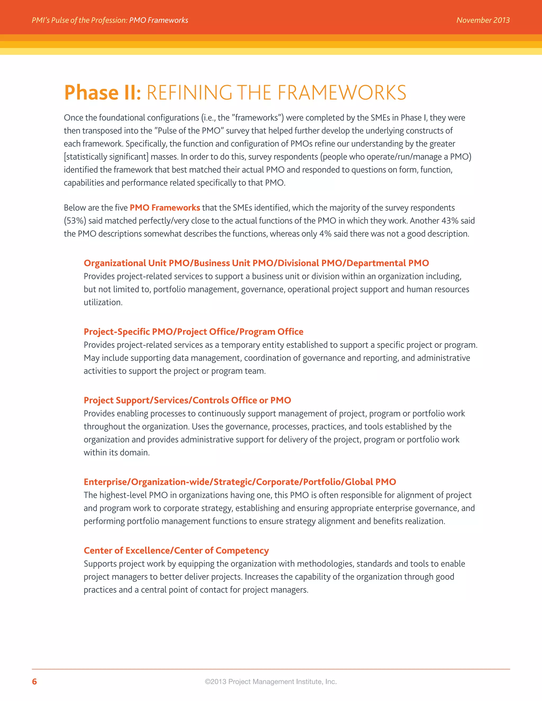PMO Frameworks | PDF