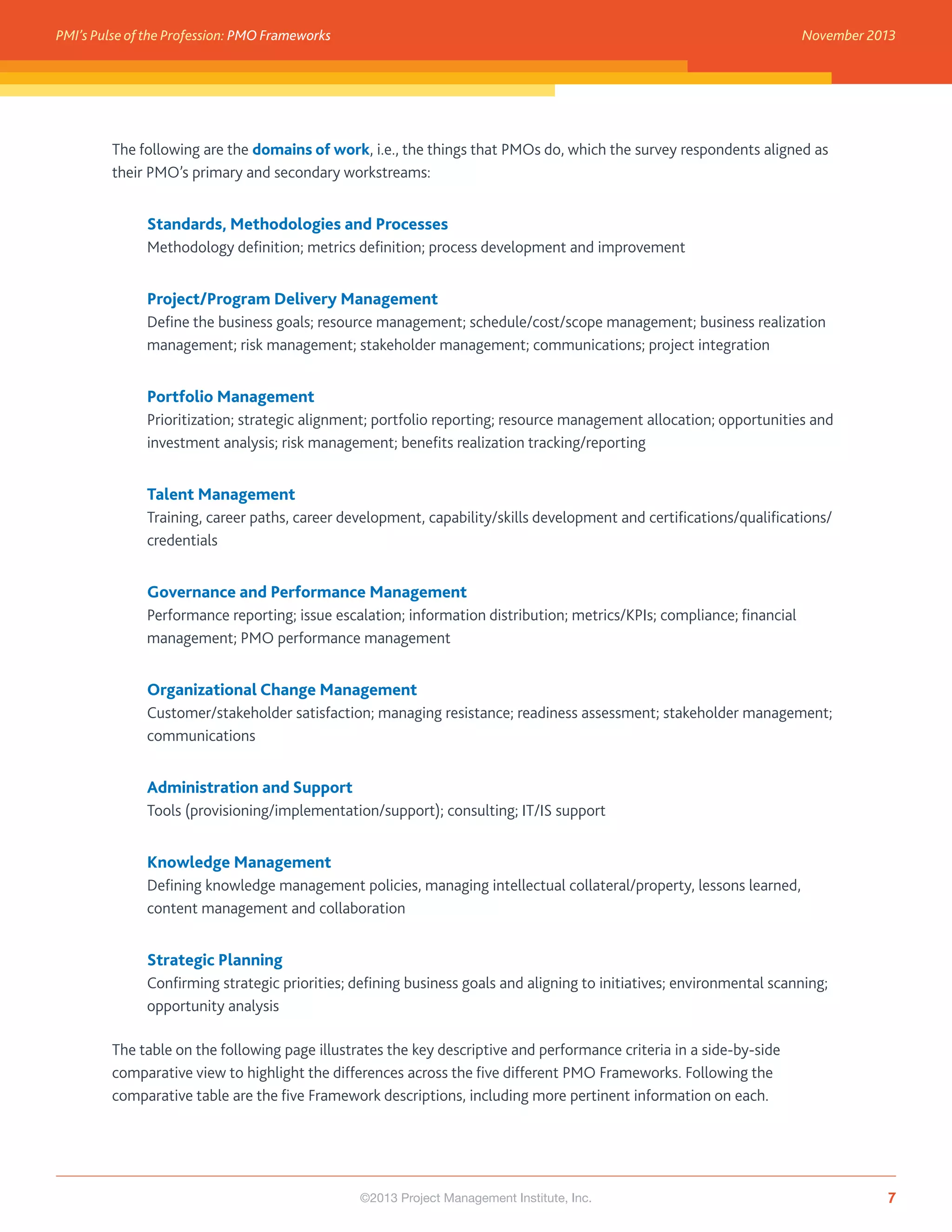 PMO Frameworks | PDF