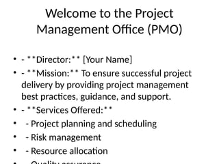 PMO_Introduction_Slide_Project management office | PPTX