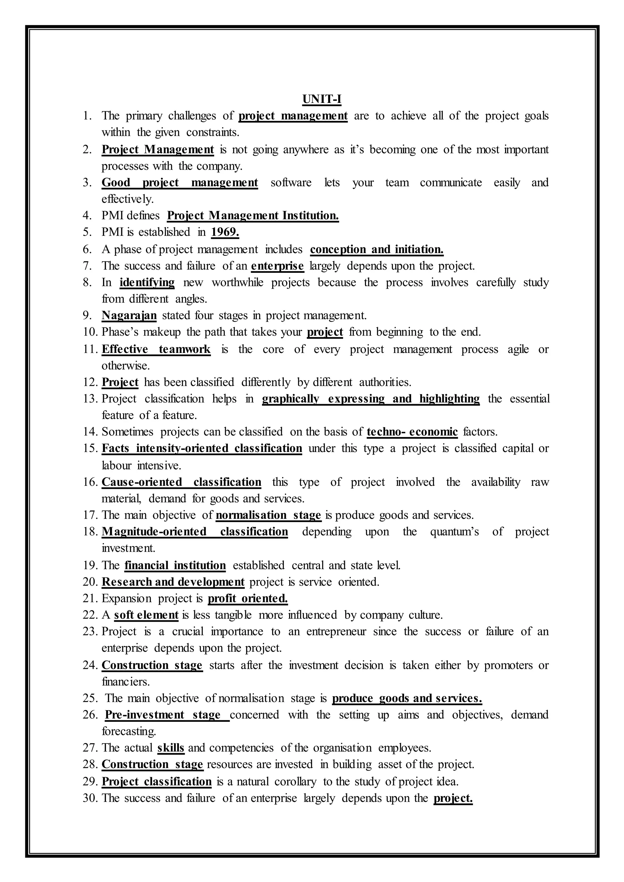 Project Management Multiple Choice Questions | DOCX