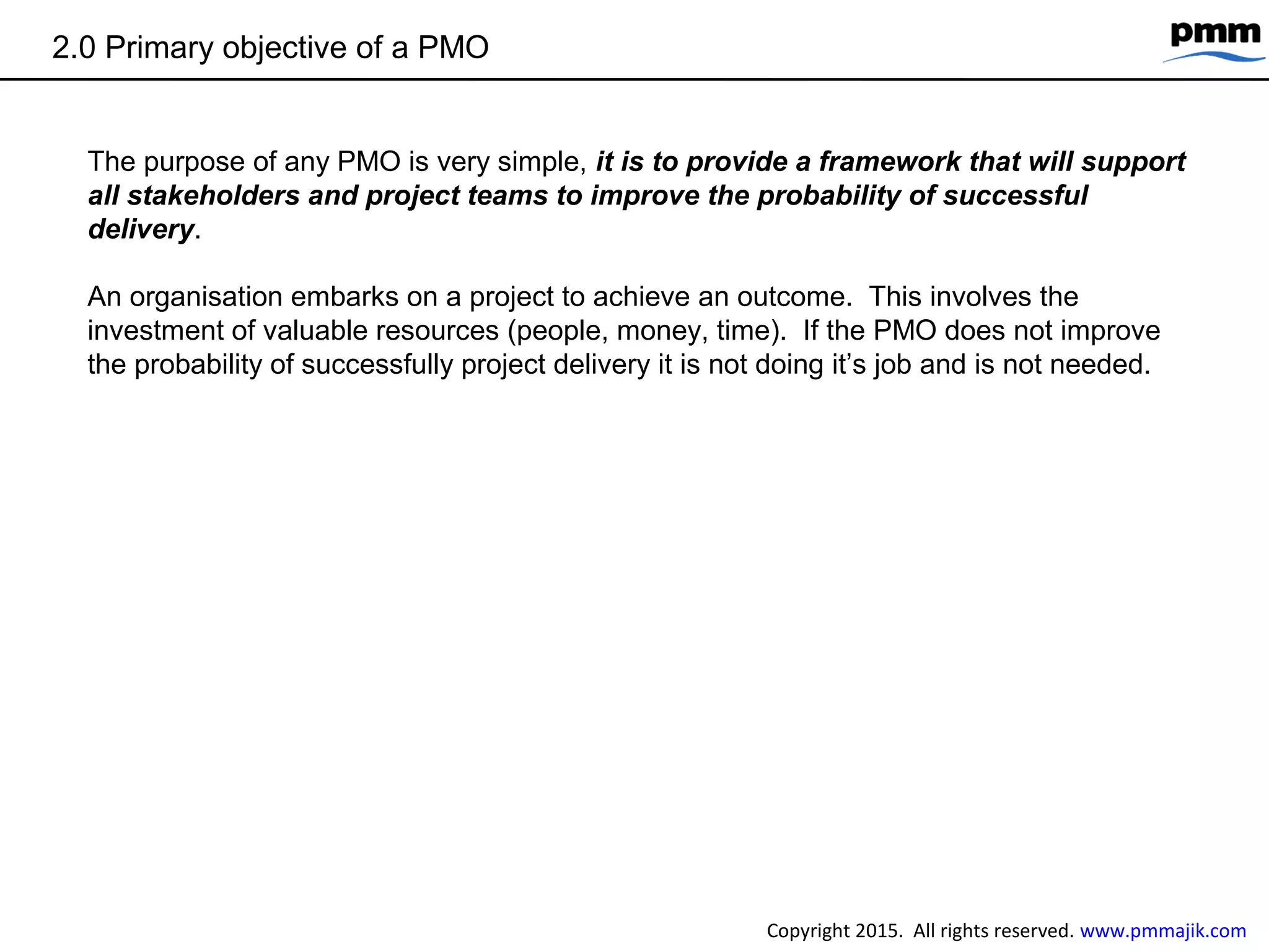 PMO OBjectives - a quick guide | PPT
