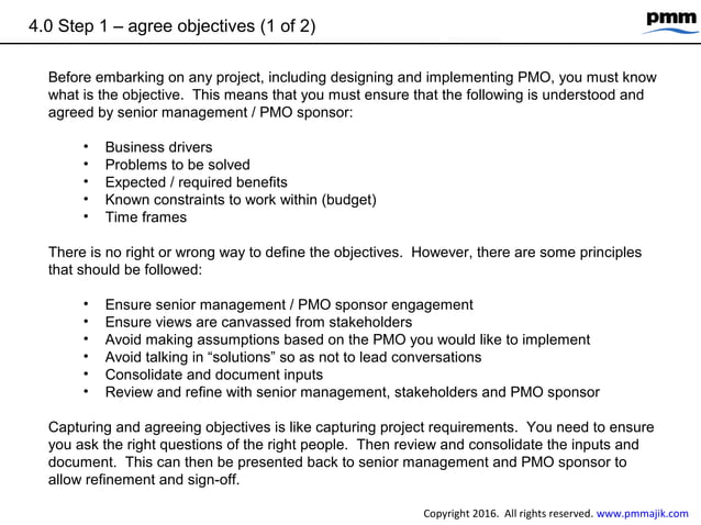 PMO OBjectives - a quick guide | PPT