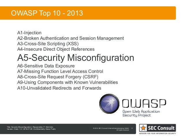Security Misconfiguration Owasp Top 10 2013 A5