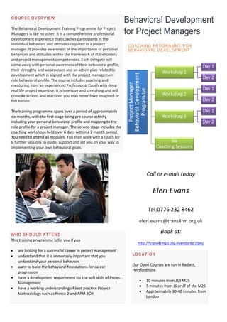 Project Manager Open Course Brochure | PDF | Workshops and Classes ...