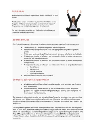 Project Manager Open Course Brochure | PDF | Workshops and Classes ...