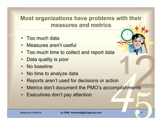 PMO Performance Measurement and Metrics - Kendrick | PDF