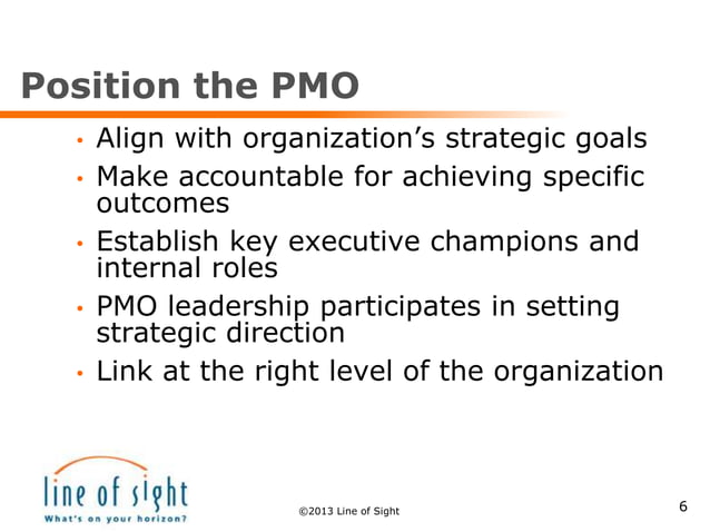 PMO Positioning - Line of Sight | PPT