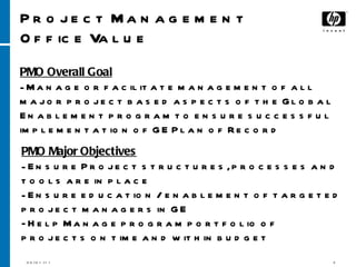 PMO Proposal For Global Sales Operations | PPT