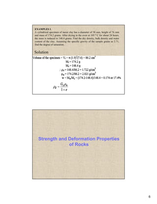 Physico-Mechanical properties of rock materials | PDF