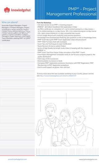 PMP Certification Brochure | PDF