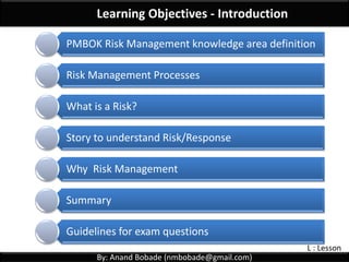 Risk Management Process Pmbok