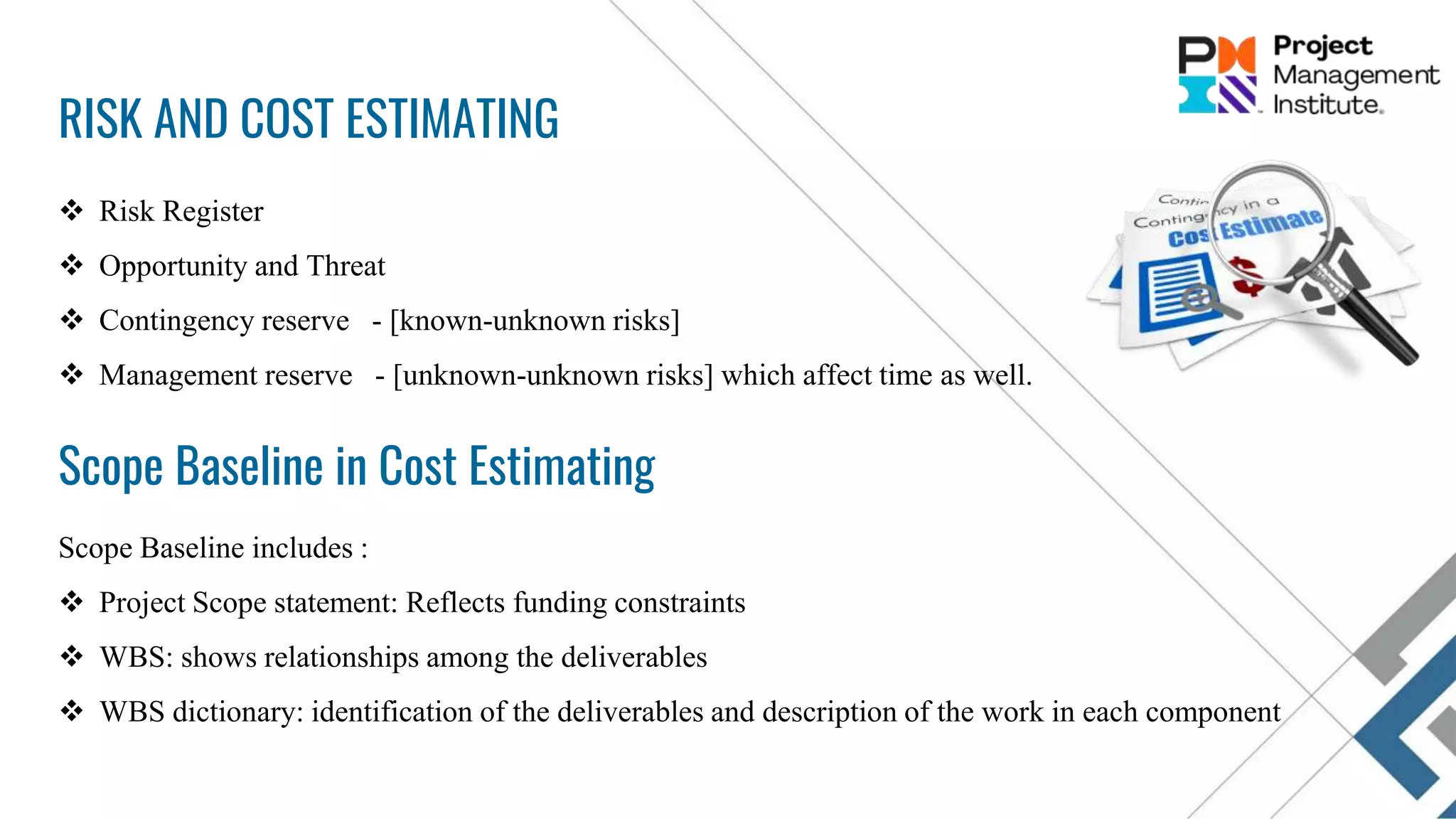 PMP-Cost Management area | PPTX | Business Accounting & Finance | Business