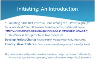 Pmp inititating process group | PPTX | Water Services | Home Utilities