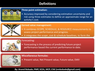 PMP Key Exam Concepts - Formulas | PDF