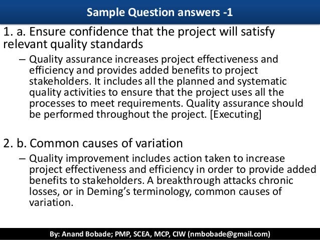 PMP Key-exam-concepts-QA-QC-VS-VS | PPT