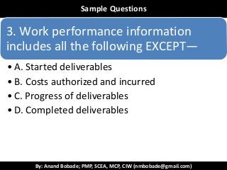 PMP Key Exam Concepts WPD, WPI & WPR | PDF