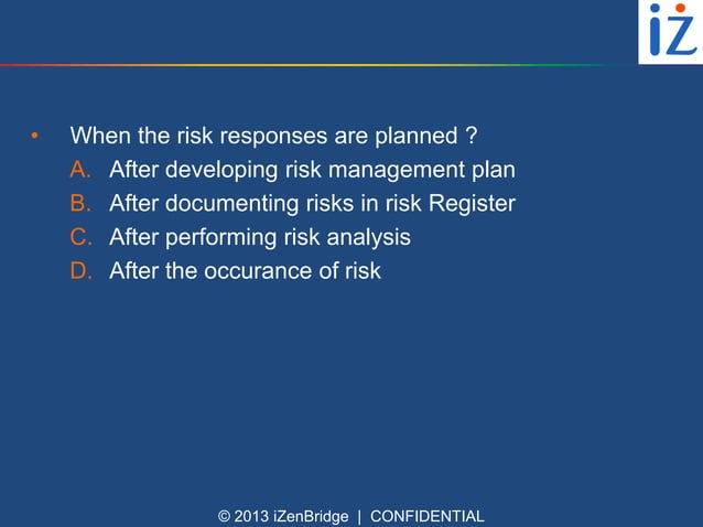 Plan Risk Responses : PMP : Project Risk Management | PDF