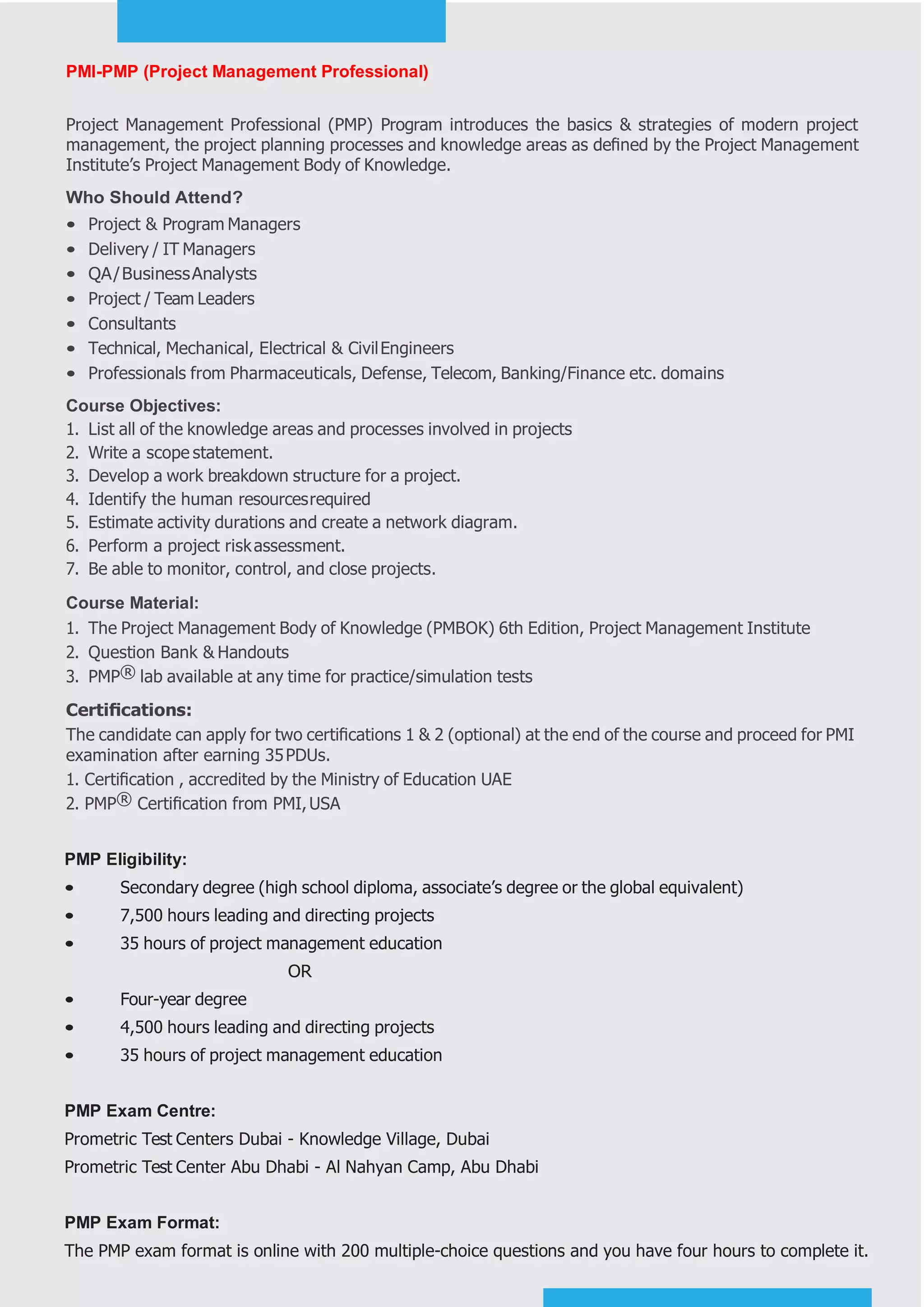 Pmp project management professional | PDF