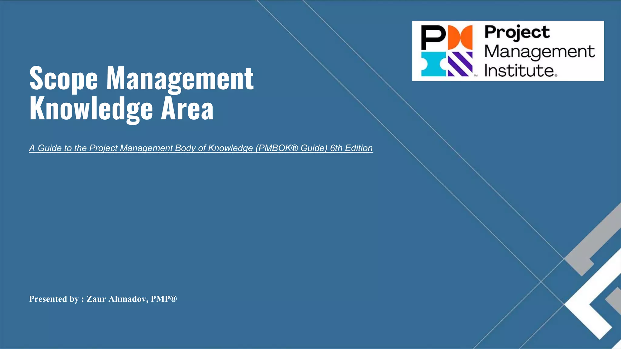 PMP-Scope Management area | PPT