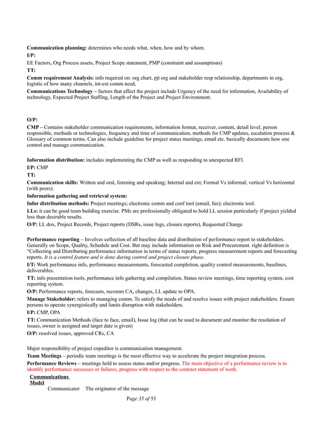 Pmp study-notes | PDF | Business Administration | Business