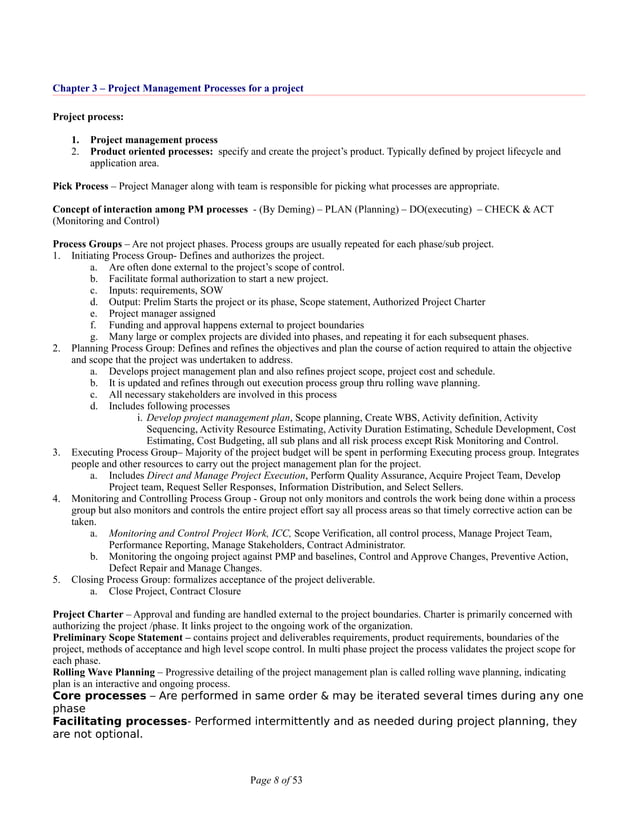 Pmp study-notes | PDF | Business Administration | Business