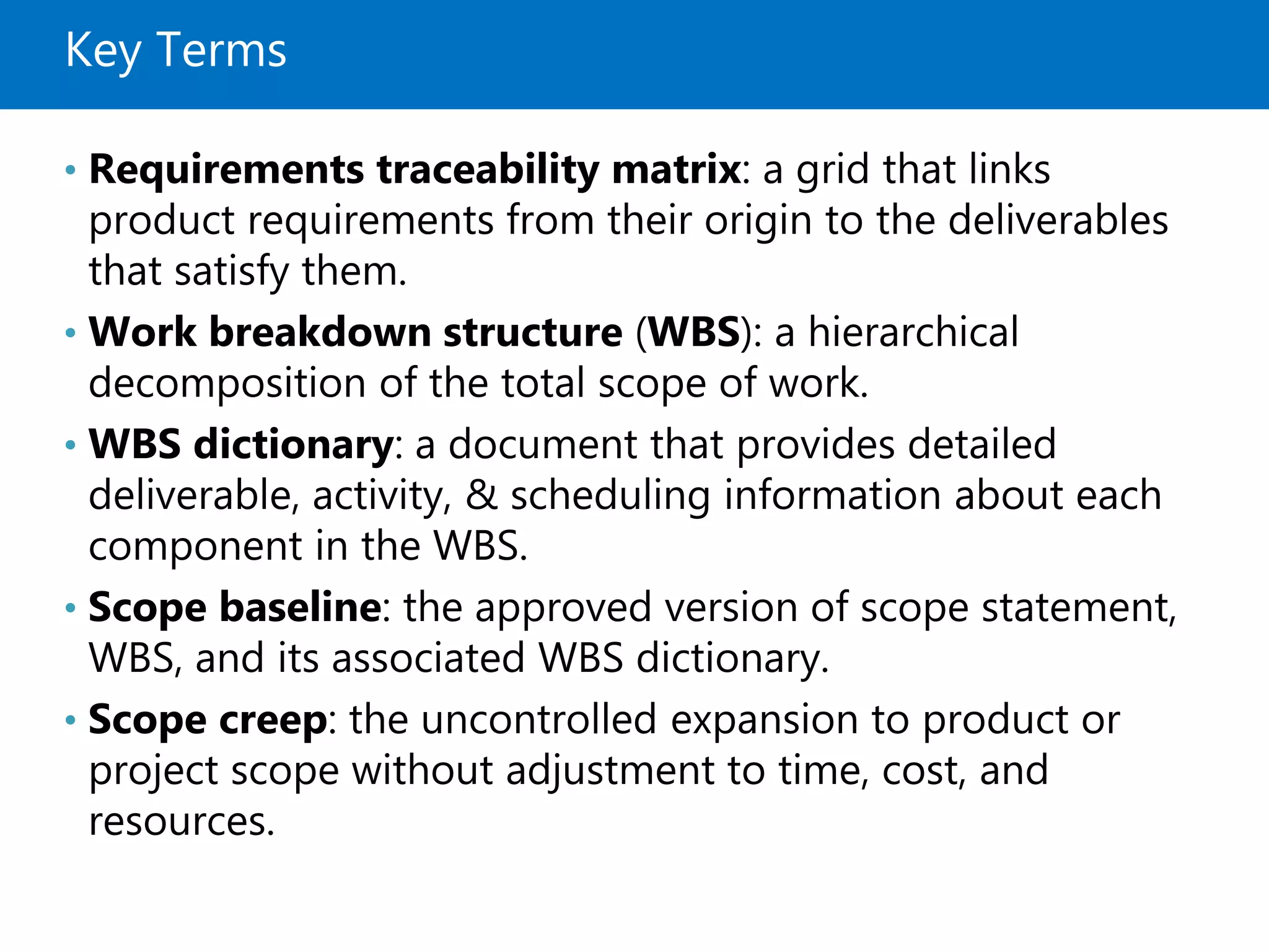 Project Scope Management - PMBOK6 | PPTX