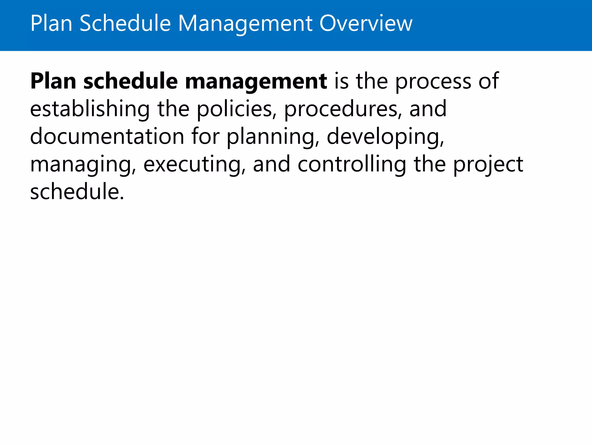 Project Schedule Management - PMBOK6 | PPTX