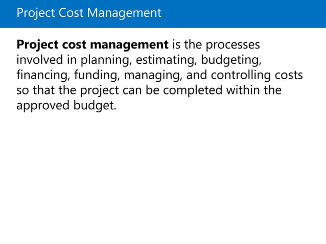 Project Cost Management - PMBOK6 | PPTX