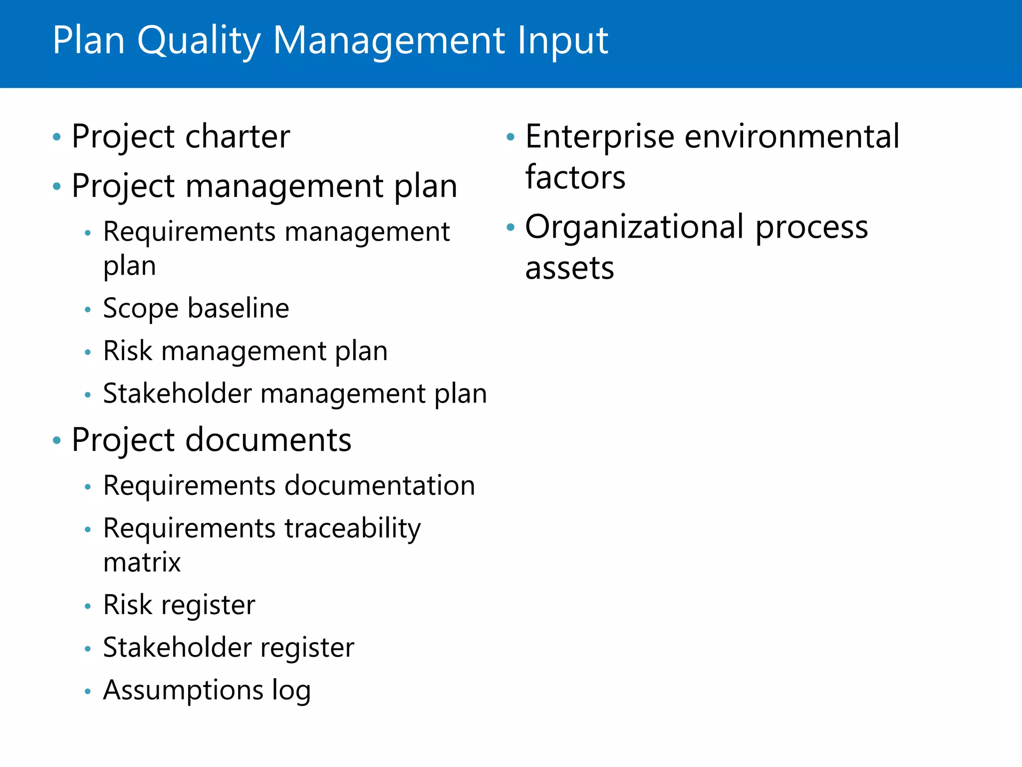 Project Quality Management - PMBOK6 | PPTX