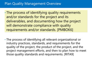 Project Quality Management - PMBOK6 | PPTX