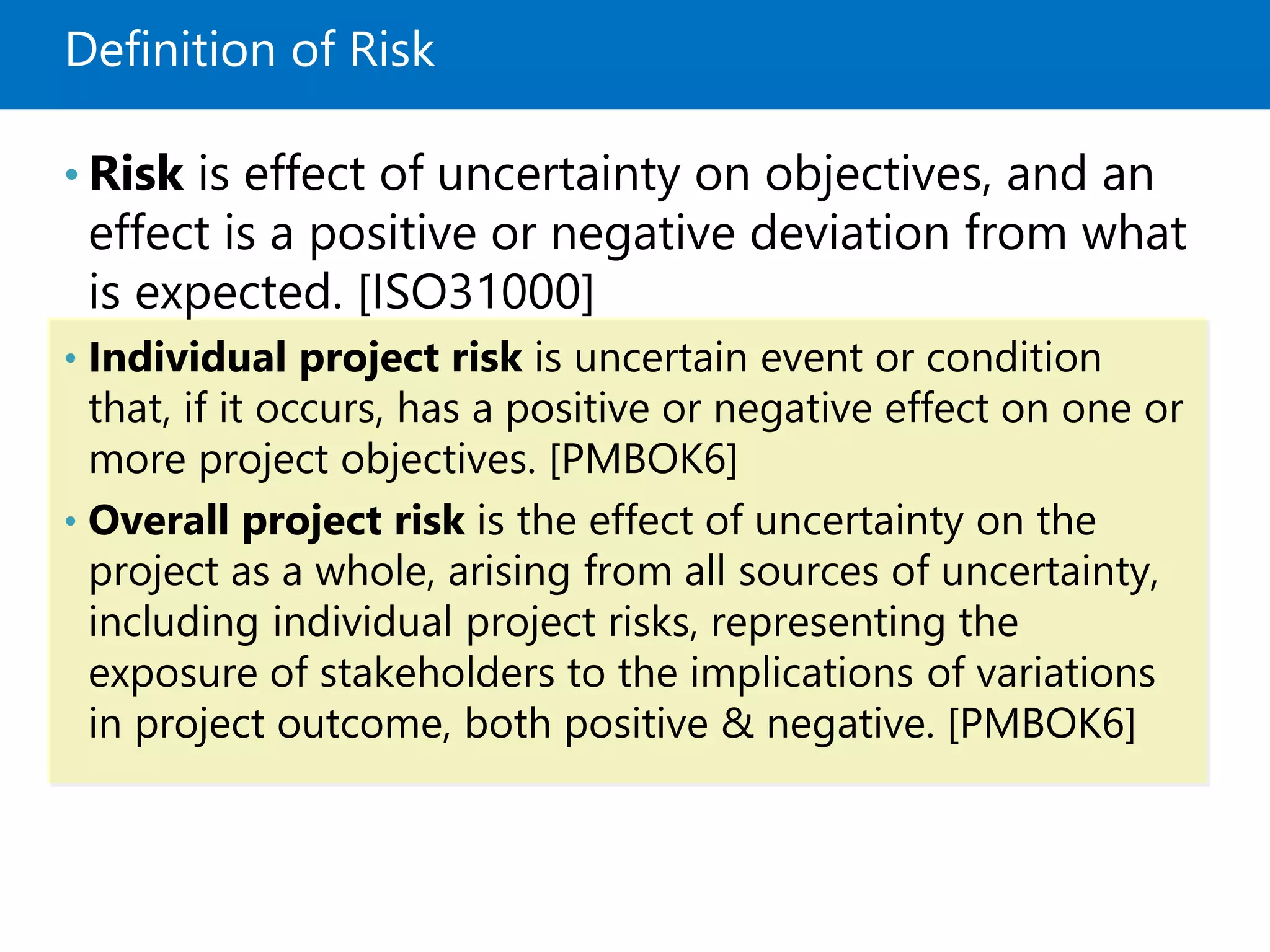 Project Risk Management - PMBOK6 | PPTX