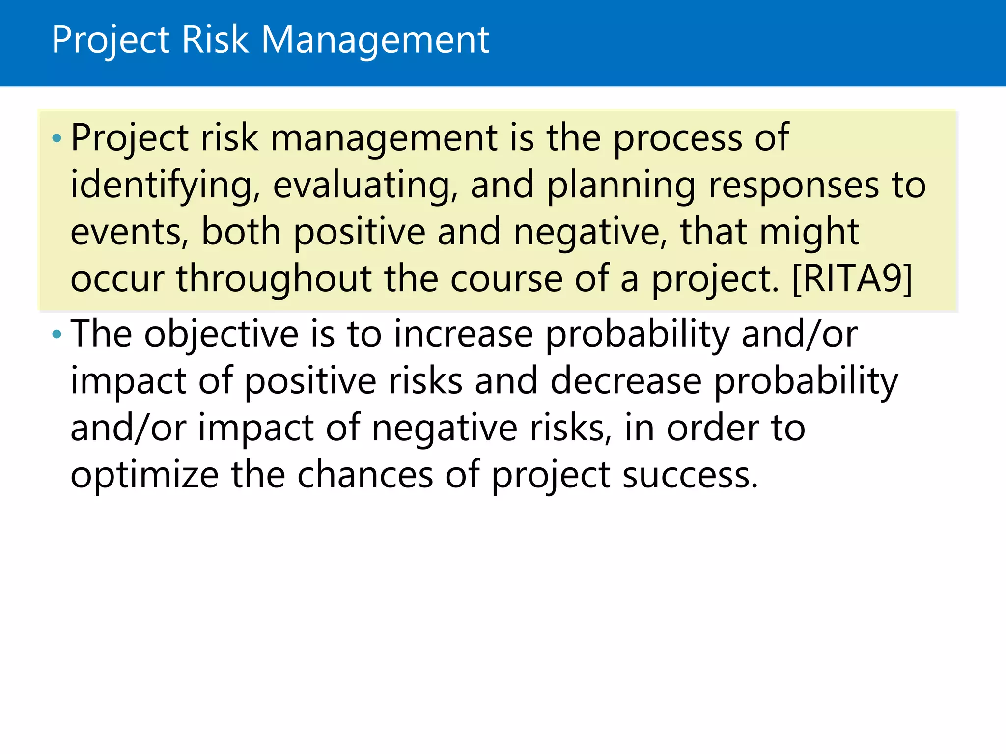Project Risk Management - PMBOK6 | PPTX