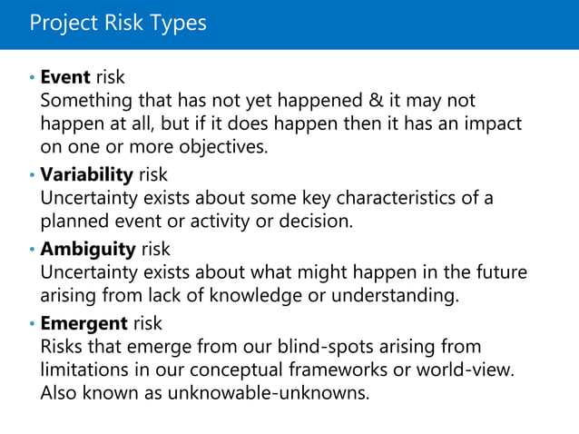 Project Risk Management - PMBOK6 | PPTX