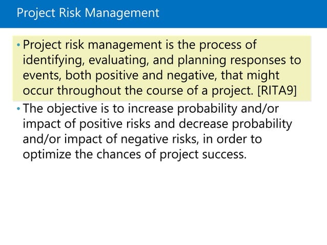 Project Risk Management - PMBOK6 | PPTX