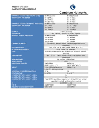 Pmp430 cambium brochure 103111 | PDF