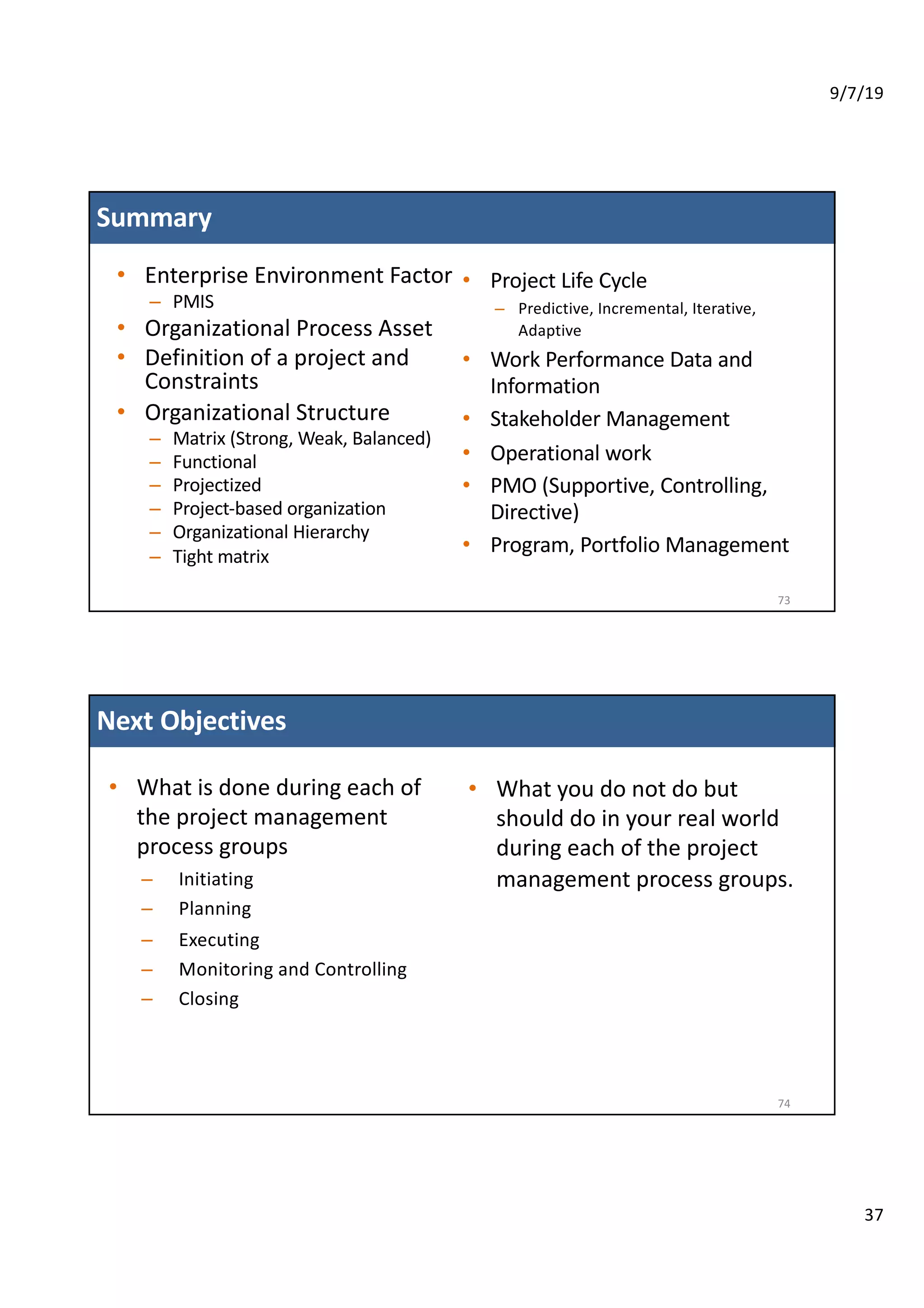 PMI-PMP6 Lecture 02: Project Management Framework_v1.0 | PDF